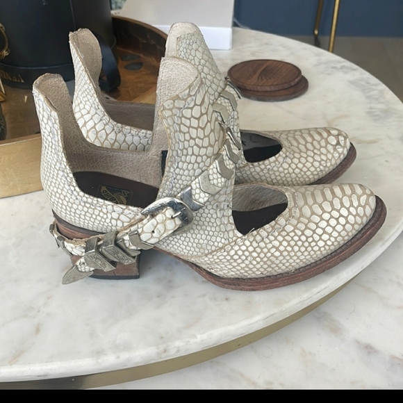 freebird | Shoes | Freebird Blade White Snake Skin Bootie | Poshmark